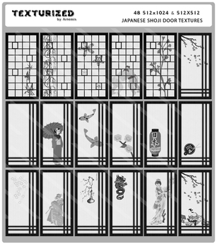 Second Life Marketplace - Texturized - Japanese Shoji Door Textures pack2