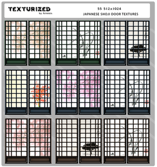 Second Life Marketplace - Texturized - Japanese Shoji doors Textures pack1