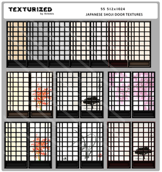 Second Life Marketplace - Texturized - Japanese Shoji doors Textures pack1