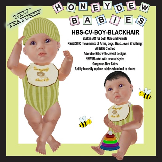 Second Life Marketplace - Newborn Honeydew Babies Prim Baby HBS-CV-BOY ...