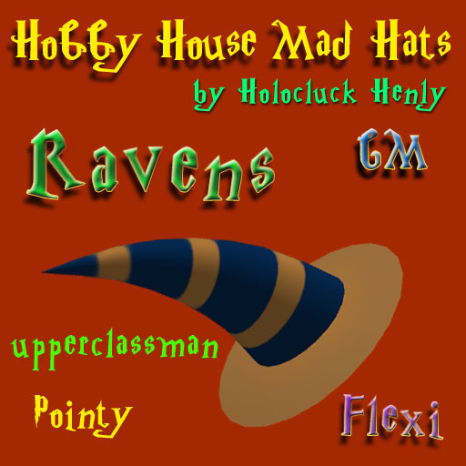Second Life Marketplace - Hoggy House Pointy Mad Hat Ravens Upperclass