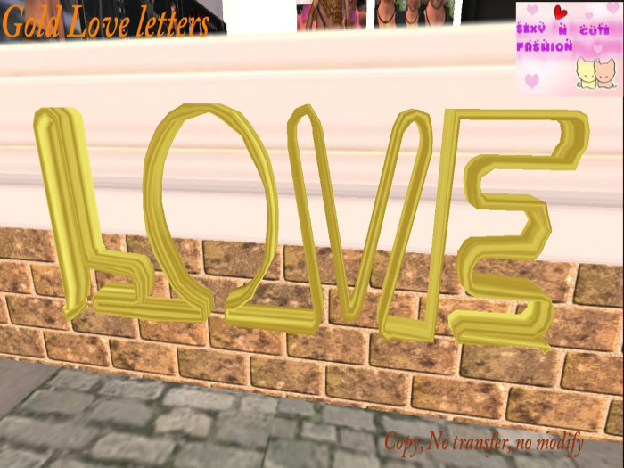 Second Life Marketplace - Gold Love letters