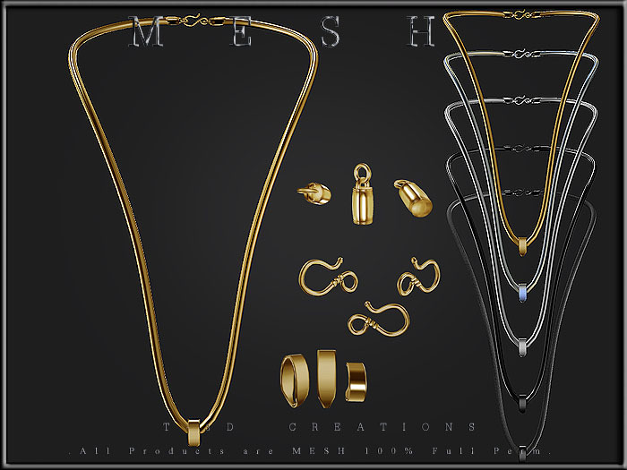 Second Life Marketplace - T-3D Creations [ Necklace No.3 - Gold,Light ...
