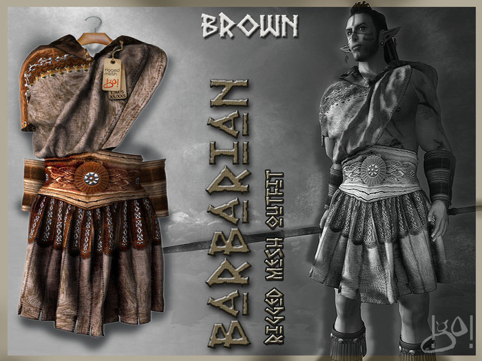 Second Life Marketplace - !gO! Barbarian Outfit -Brown-