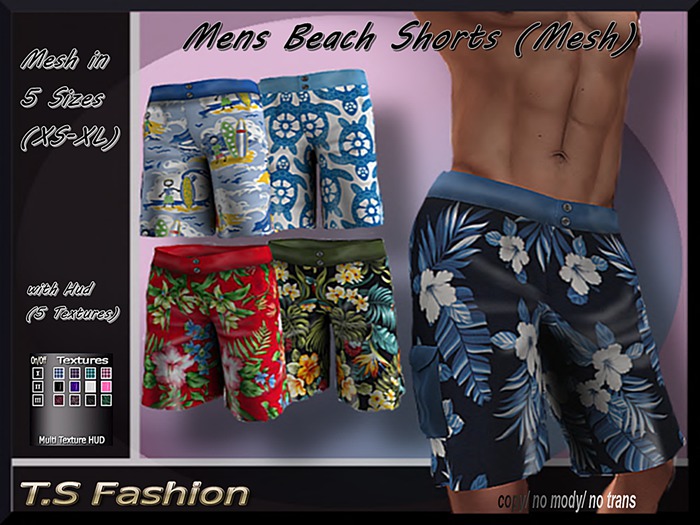 Second Life Marketplace - Mens Beach Shorts (Mesh)