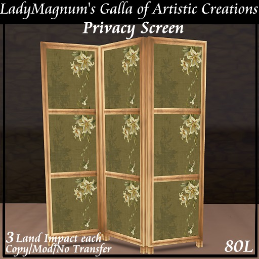 Second Life Marketplace - LadyM's Privacy Screen Old Fashioned No 5 - Pine