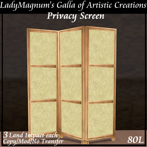 Second Life Marketplace - LadyM's Privacy Screen Old Fashioned No 3 - Pine