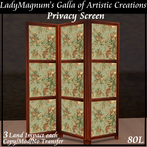 Second Life Marketplace - LadyM's Privacy Screen Old Fashioned No 3 -Cherry