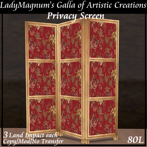 Second Life Marketplace - LadyM's Privacy Screen Old Fashioned No 4 - Pine