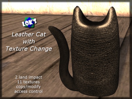 Second Life Marketplace - Lok's Leather Cat Decor with Texture Change