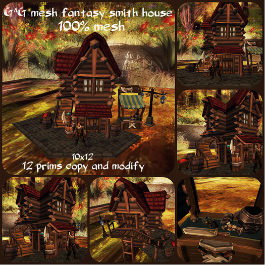 Second Life Marketplace - G^G mesh fantasy smith house