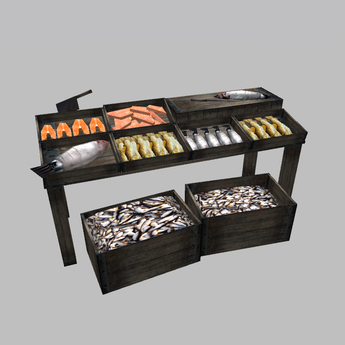 Second Life Marketplace - Fish Market Stall - Medieval, Fantasy ...