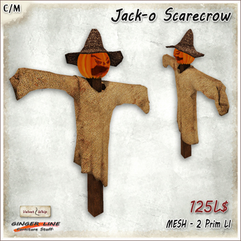 Second Life Marketplace - [Ginger Line] Jack-o-Pumpkin Scarecrow ...