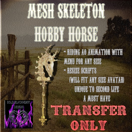 Second Life Marketplace - BBD - Mesh Skeleton Hobby Horse (Transfer ...