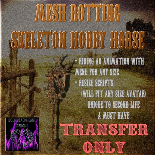 Second Life Marketplace - BBD - Mesh Rotting Skeleton Hobby Horse ...