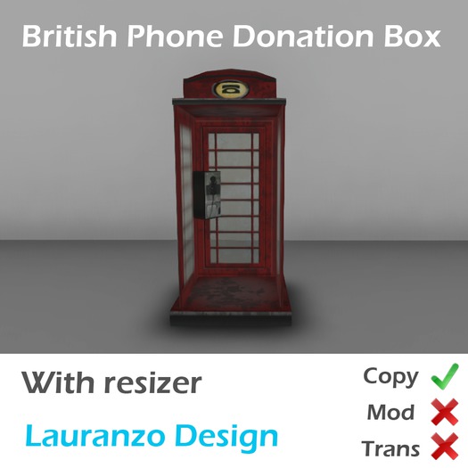 Second Life Marketplace - British Phone Donation Box Copy - Lauranzo Design