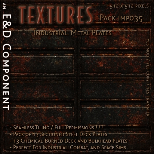 Second Life Marketplace - [IMP035] 13 Chemical-Burned Sectioned ...