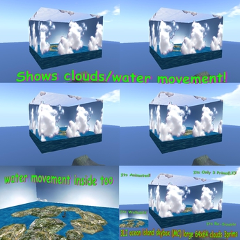 Second Life Marketplace - mesh 3LI ocean island skybox (MC) large 64x64 ...