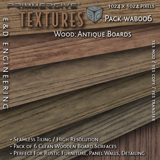 Second Life Marketplace - [WAB006] 6 1024px Clean and New Wood Plank ...