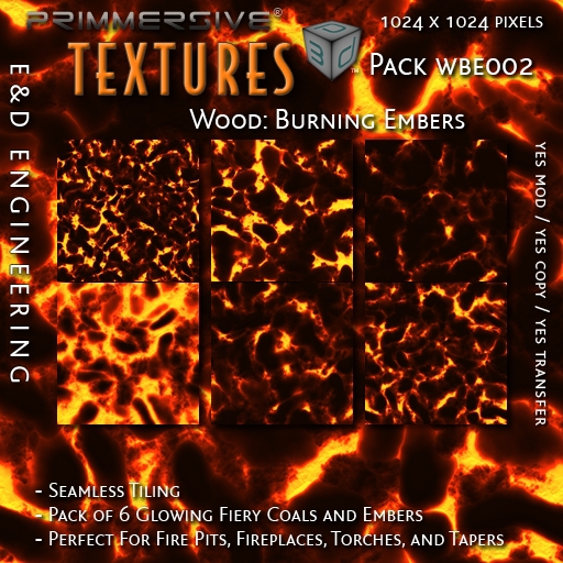 Second Life Marketplace - [WBE002] 6 1024px Glowing Coals and Burning ...