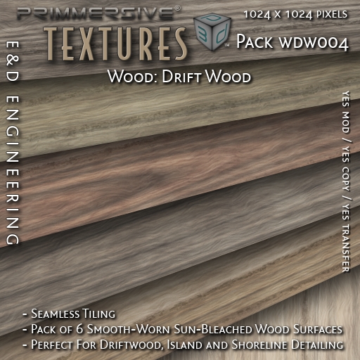 Second Life Marketplace - [WDW004] 6 1024px Sun Bleached and Smooth ...