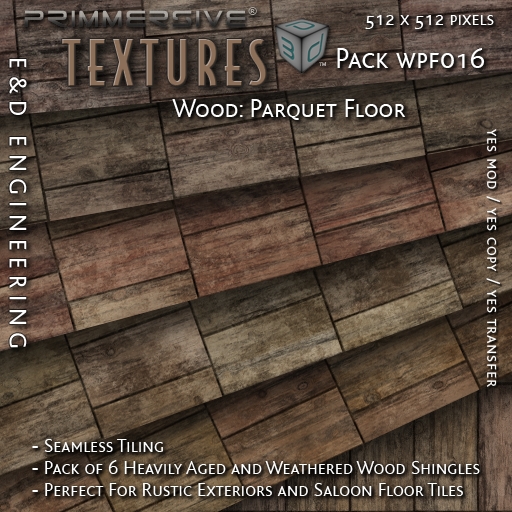 Second Life Marketplace - E&D ENGINEERING: Textures - Wood Parquet ...