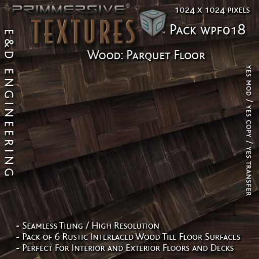 Second Life Marketplace - [WPF018] 6 1024px Rustic Interlocked Parquet ...