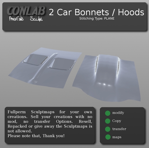 Second Life Marketplace Conlab 2 Hoods Bonnets Sculptmaps Boxed