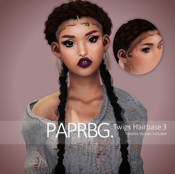 Second Life Marketplace - PAPRBG. Twigs Hair Base 3