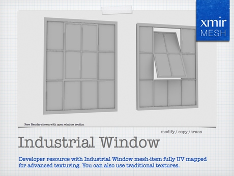 Second Life Marketplace - Industrial Windows Cast Iron style - 12 Panes ...