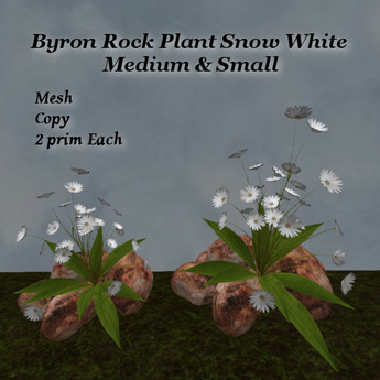 Second Life Marketplace - Byron Rock Plant Snow White - Sandstone Med & Sm