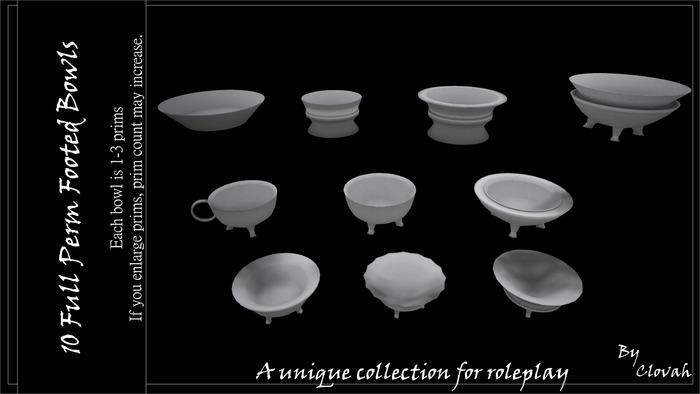 Second Life Marketplace - Full Perm Footed Bowls