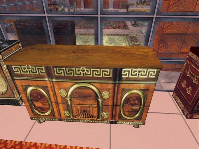 Second Life Marketplace - Antiki-Taki Inlaid Oak Chest