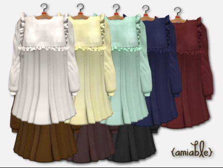 Second Life Marketplace - {amiable}Mesh Ruffled Angel Short Dress(FAT PACK)