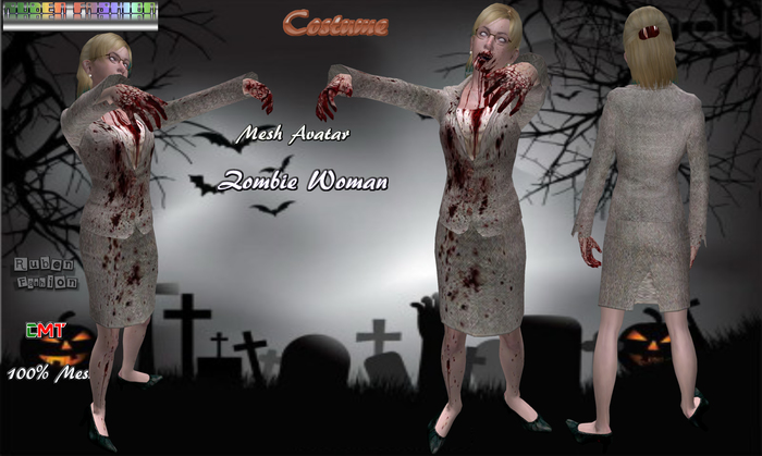 Second Life Marketplace - R.F. - Costume - Zombie Woman - Mesh Avatar