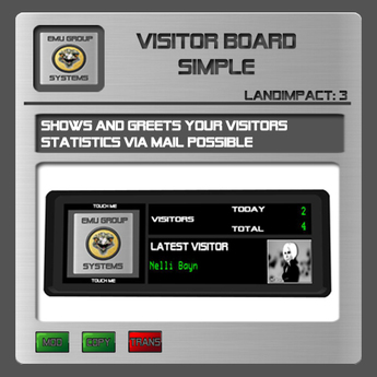 Second Life Marketplace - EMU Visitor Board Simple