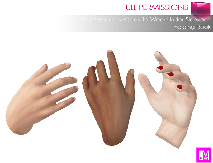 Second Life Marketplace - FULL PERM MAP Non-rigged Mesh Women's Hands ...