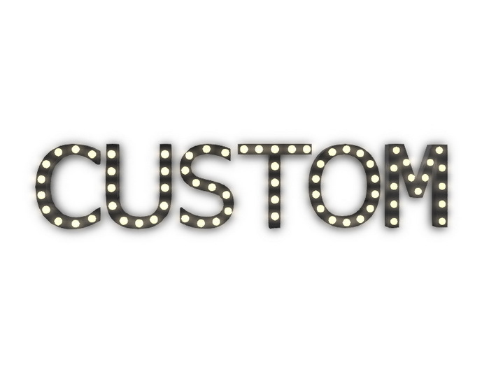 Second Life Marketplace - [Px] "CUSTOM" Illuminated Light Bulbs Sign