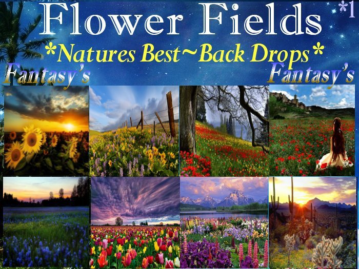 Second Life Marketplace - Flower Fields Set 1 ~Natures Best 8 Pack ...