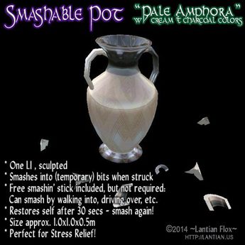 Second Life Marketplace - Smashable Decor! - Pale Amphora