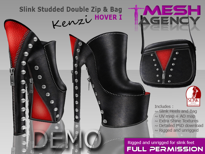 Second Life Marketplace - SLINK HIGH Studded DOUBLE Zip "Kenzi ...