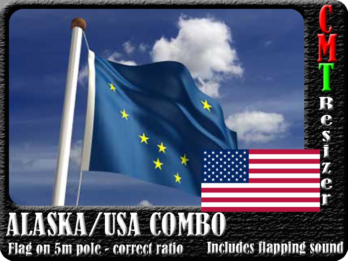 Second Life Marketplace - *TGA* Alaska-USA Flag Combo Pack 5m w/sound ...