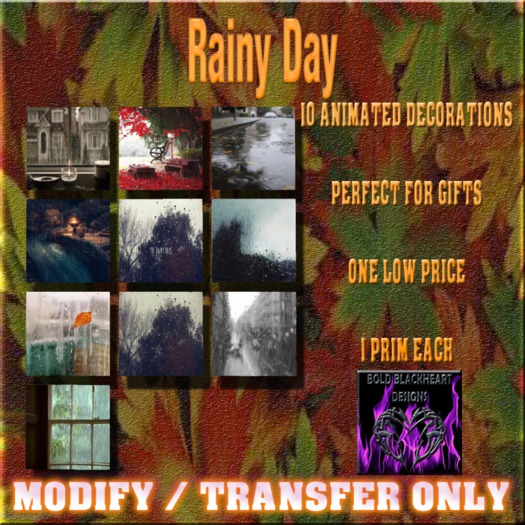 Second Life Marketplace - BBD - Rainy Day (Animated Decoration/Gift)