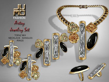 Second Life Marketplace - .:JUMO:. Artsy Topaz Mix Jewelry Set