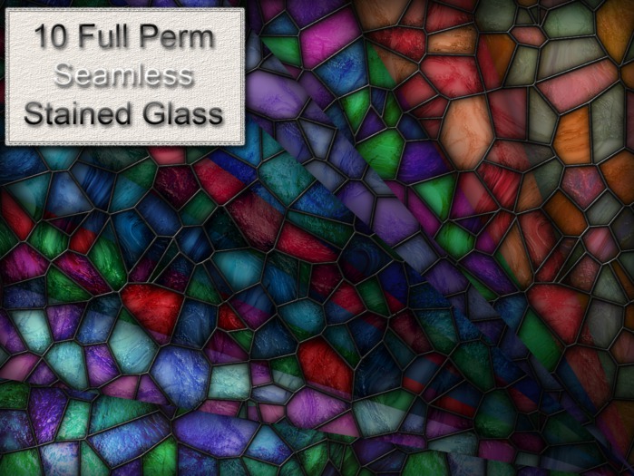 Second Life Marketplace - 10 FULL PERM Seamless Stained Glass Textures ...
