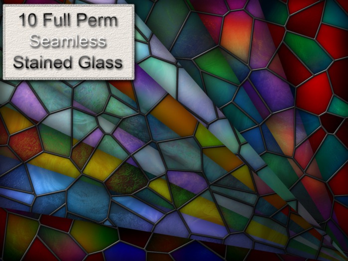 Second Life Marketplace - 10 FULL PERM Seamless Stained Glass Textures ...