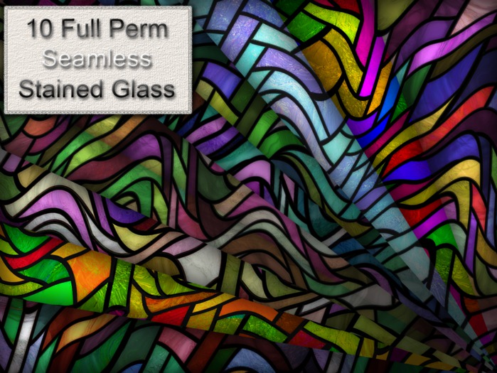 Second Life Marketplace - 10 FULL PERM Seamless Stained Glass Textures ...