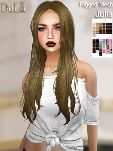 Second Life Marketplace - =DeLa*= Mesh Hair "Julia II" Fatpack all colors