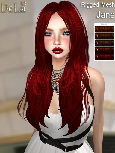 Second Life Marketplace - =DeLa*= Mesh Hair "Jane II" Reds