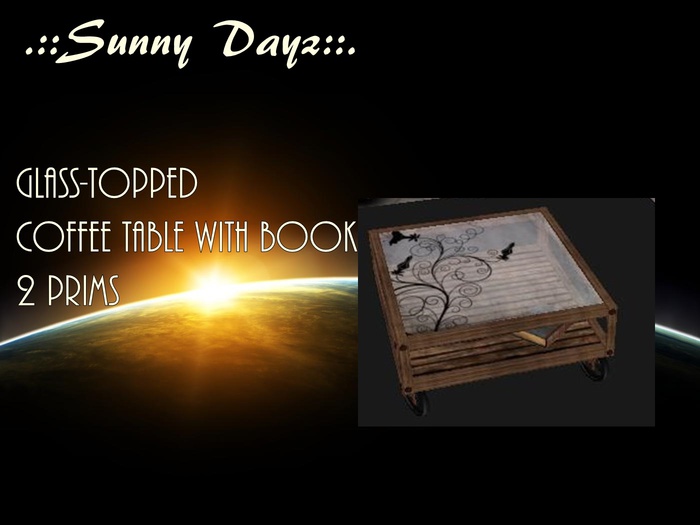 Second Life Marketplace - .::Sunny Dayz::. Glass topped coffee table